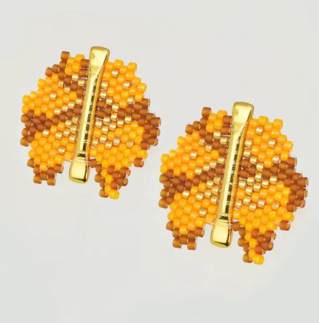 Martha Duran - Rose Earrings in Mango Yellow – The Kemble Shop