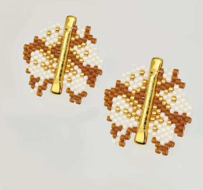 Martha Duran - Rose Earrings in Mocha & Chocolate Brown – The Kemble Shop